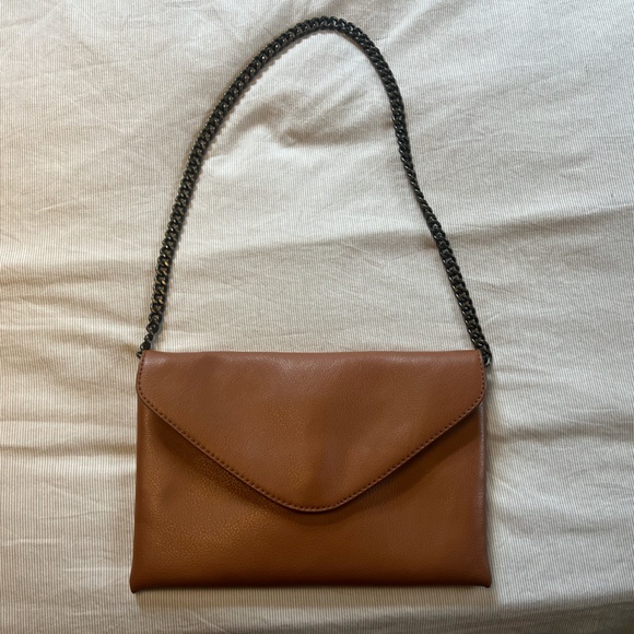 J. Crew | Bags | J Crew Tan Clutch With Chain Strap | Poshmark